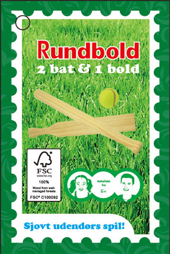 Rundbold sæt 3 dele 2 bat - 1 bold – Legeslottet